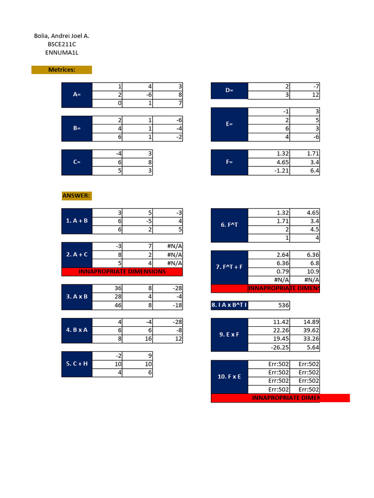 Bolia - Ennuma1l - Lab 4 | PDF | Mathematical Objects | Equations