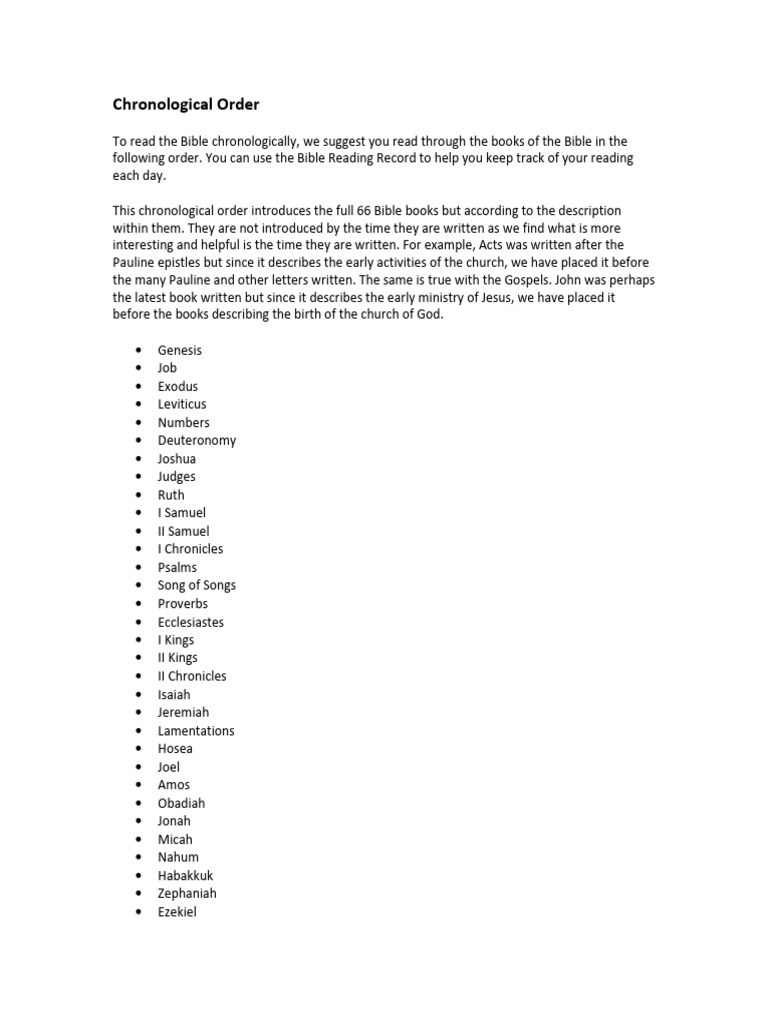 Chronological Bible Reading Guide | PDF