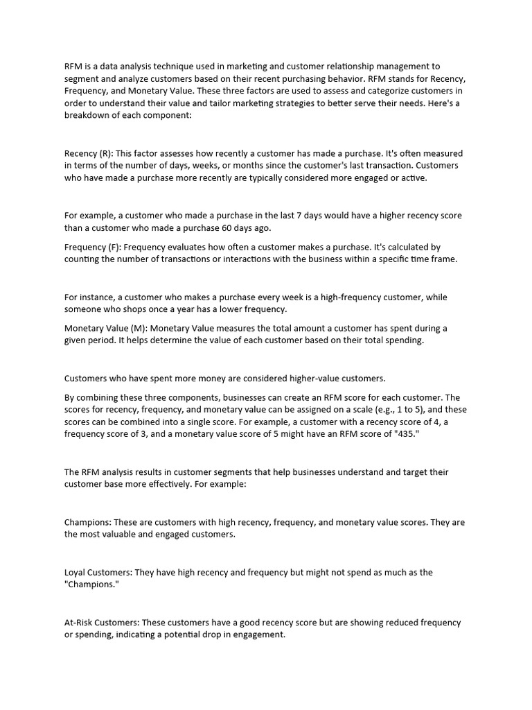 RFM | PDF