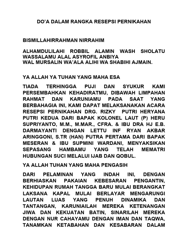 Doa Utk Pernikahan | PDF