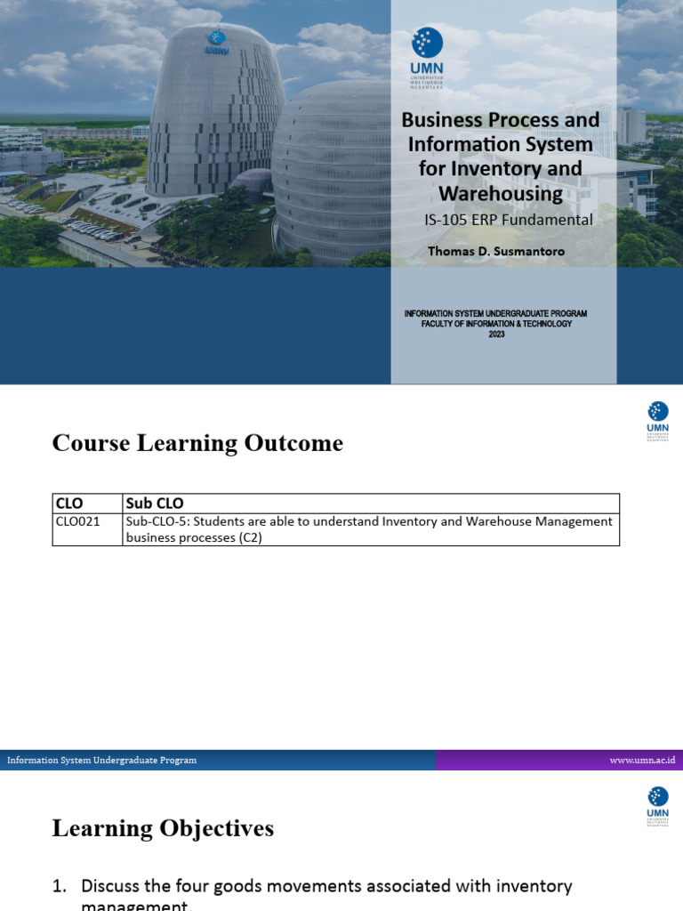 Materi-Is105-M06-Business Process and Information System For Inventory and Warehousing-Updated ...