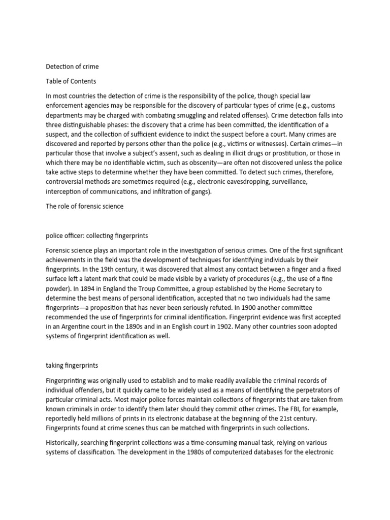 Crime Detection | PDF