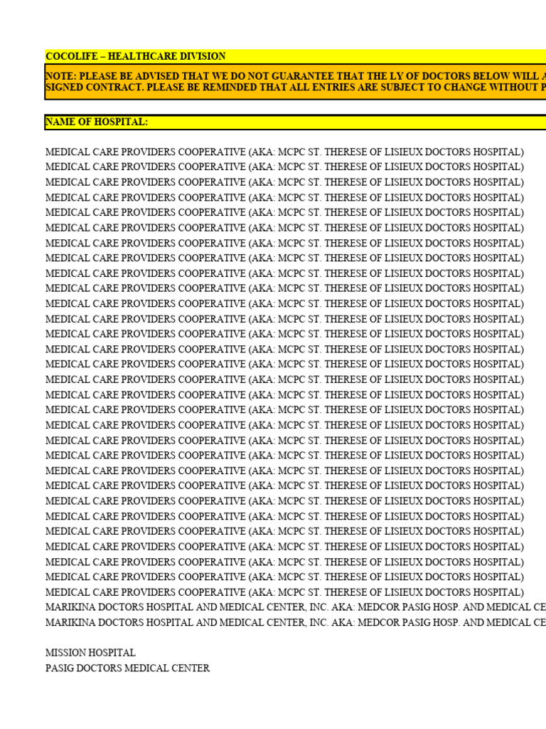 Pasig and Pateros Hospitals | PDF