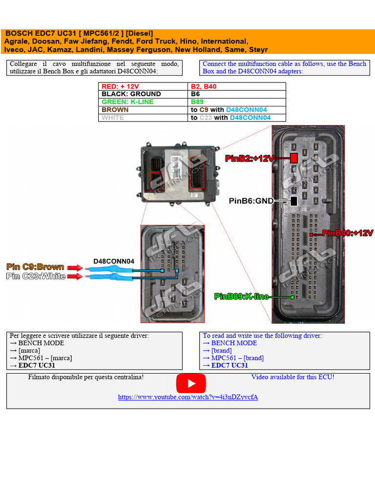 Bosch EDC7 UC31 Pinout Guide | PDF