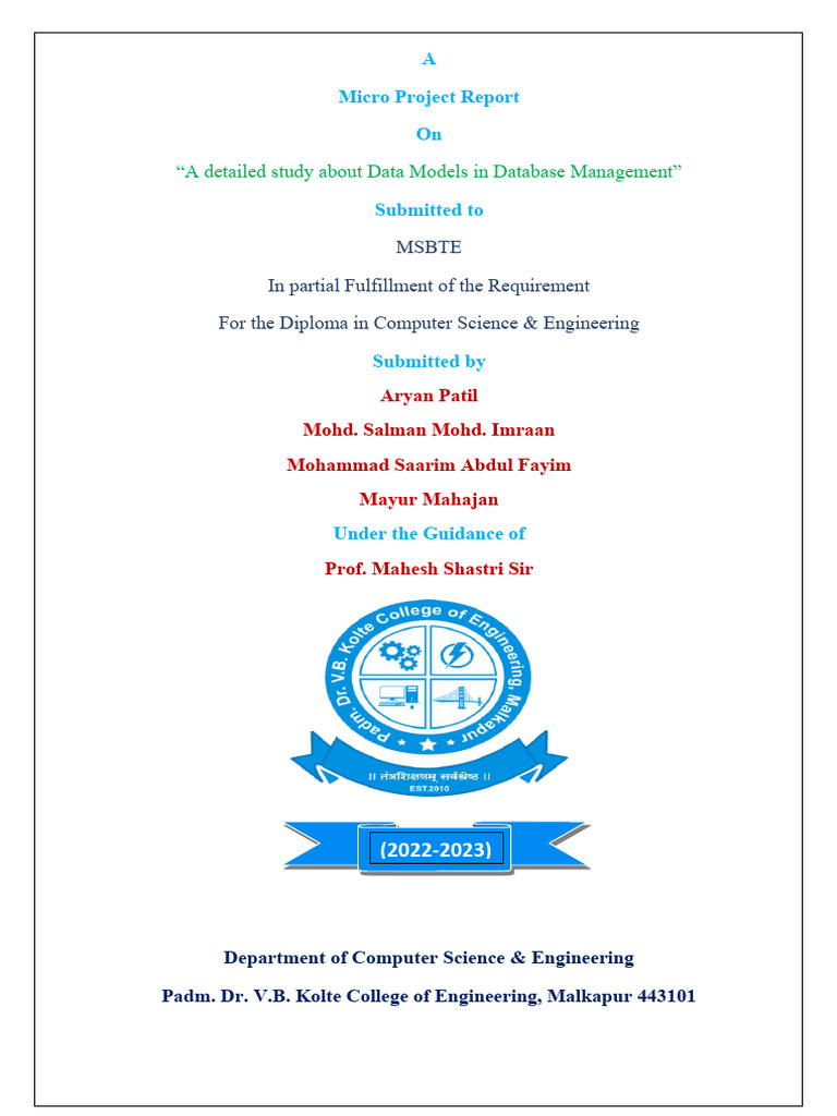 DBMS Micro-Project | PDF DBMS Micro-Project | PDF