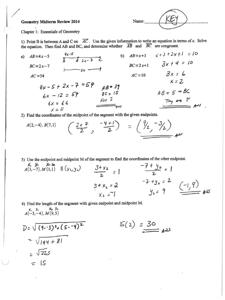 Mid Term Review Answer Key | PDF