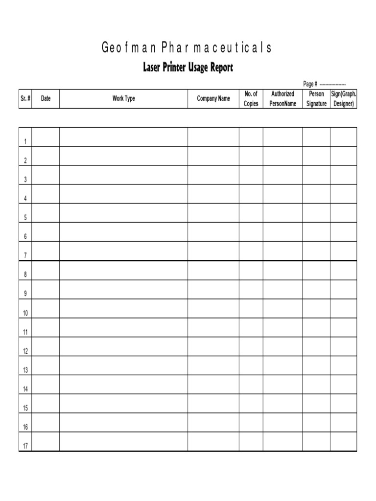 Laser Printer Usage Report | PDF