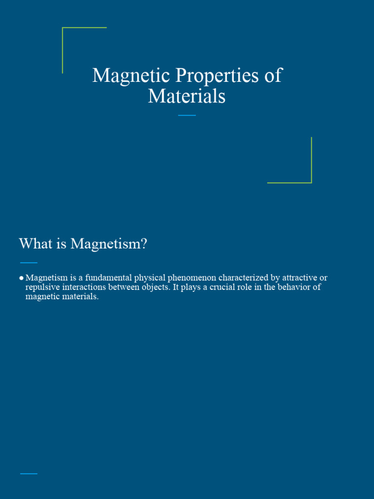 Magnetic Properties of Materials | PDF