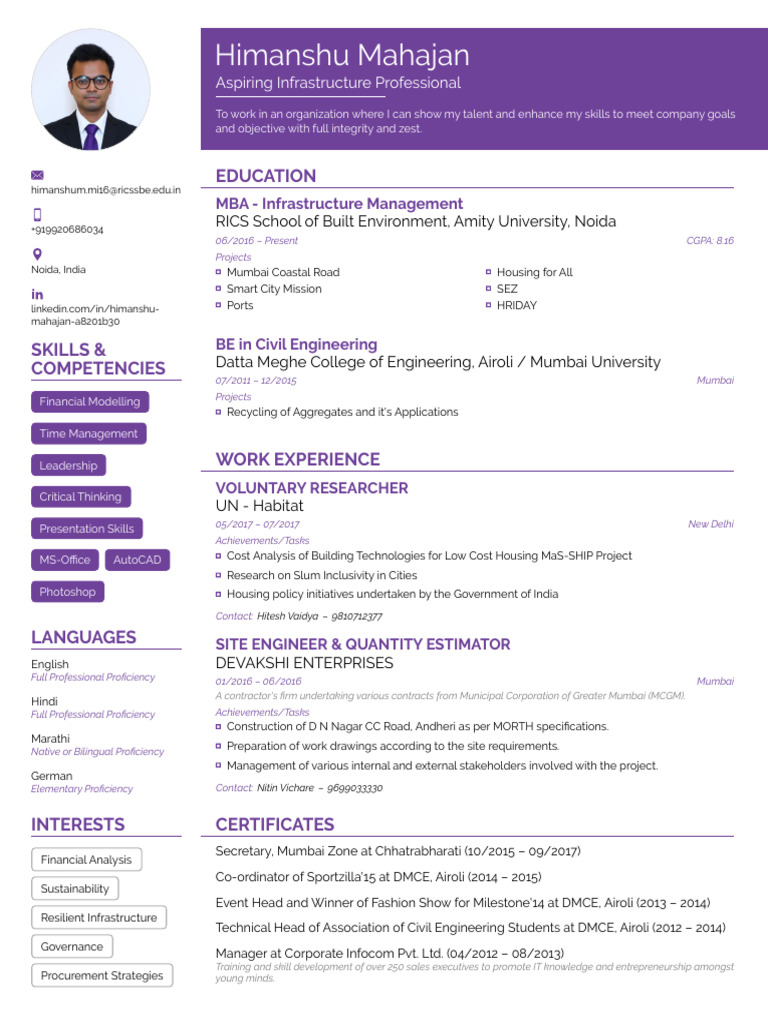 Himanshu's Resume | PDF | Mumbai | Economies
