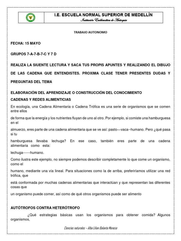 Cadenas y Redes Alimenticias en Ecología | PDF