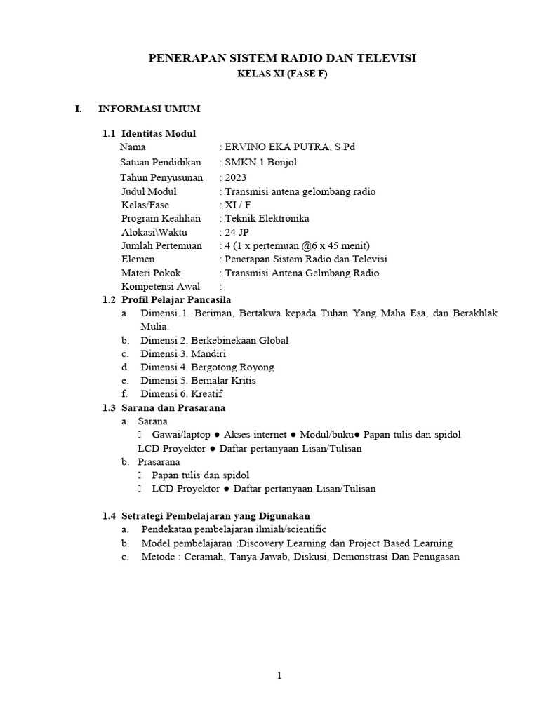 Modul PSRT CP1 | PDF