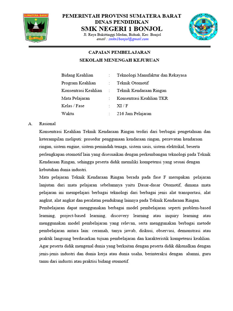 4 CP TP Atp Modul Ajar Kelas Xi TKR | PDF