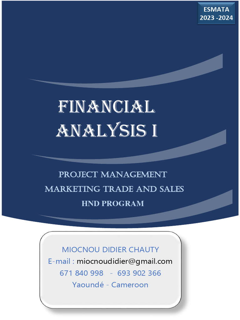 Financial Analysis Course Outline | PDF