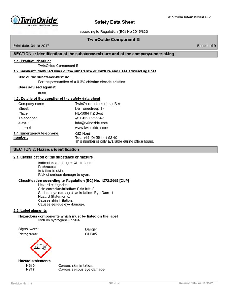 Msds Kaporit Food Grate 1 | PDF