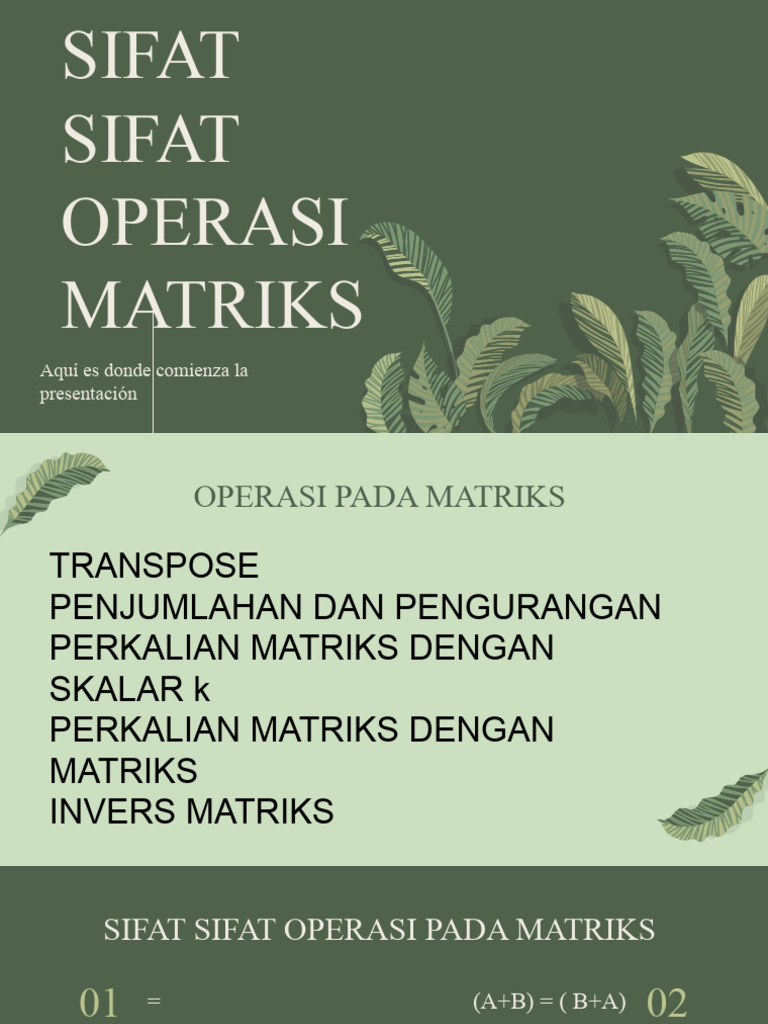 Sifat Sifat Matriks | PDF
