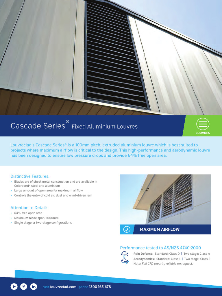 Cascade Series Fact Sheet V4web | PDF | Sheet Metal | Civil Engineering