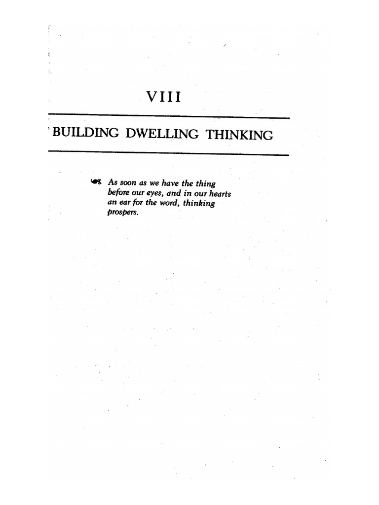 Heidegger Building Dwelling Thinking | PDF
