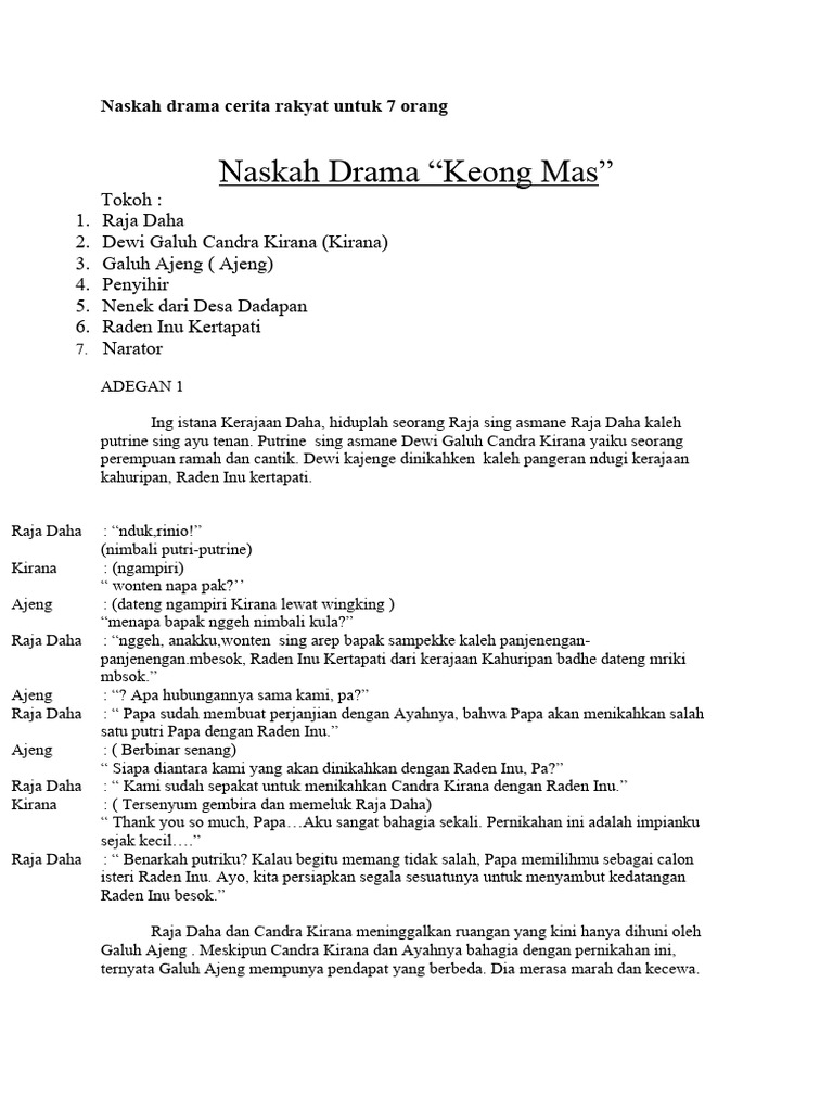 Cerita Rakyat Keong Mas | PDF Cerita Rakyat Keong Mas | PDF