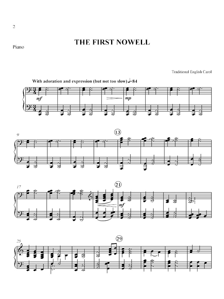 12 The First Nowell. Piano | PDF