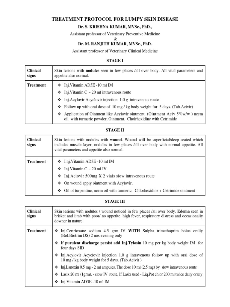 Lumpy Skin Disease Treatment Guide | PDF