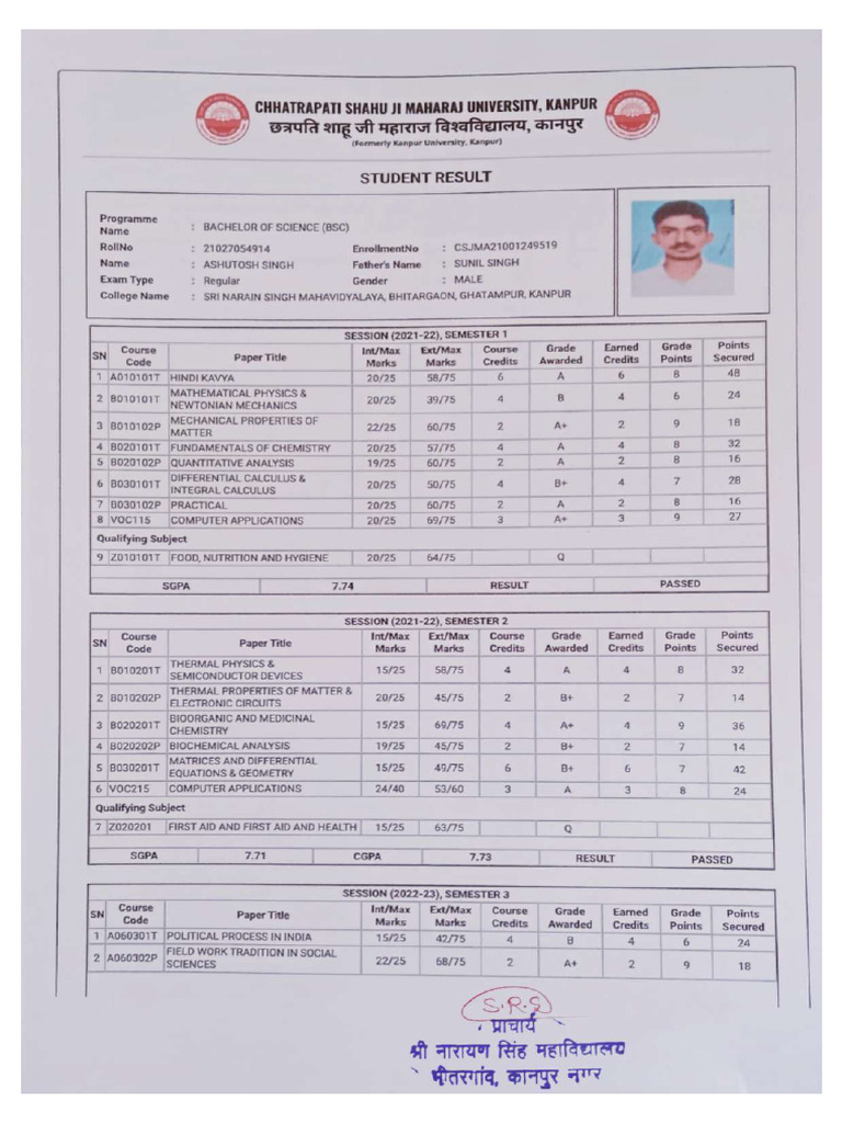 Ashu Result | PDF