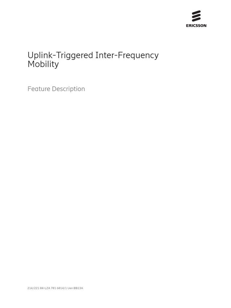 Uplink-Triggered Inter-Frequency Mobility | PDF