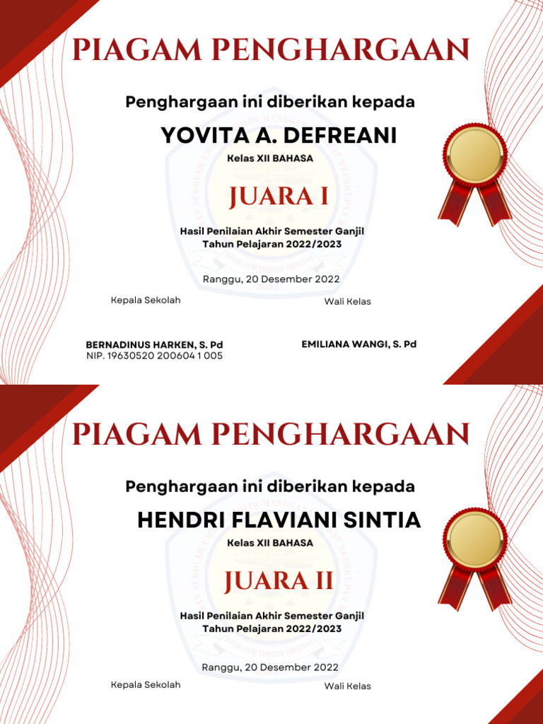 Sertifikat Juara Sms 1 | PDF