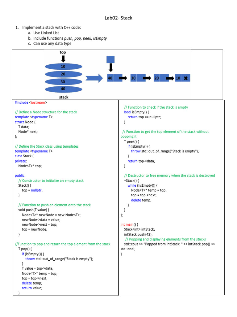Lab02 Stacks | PDF