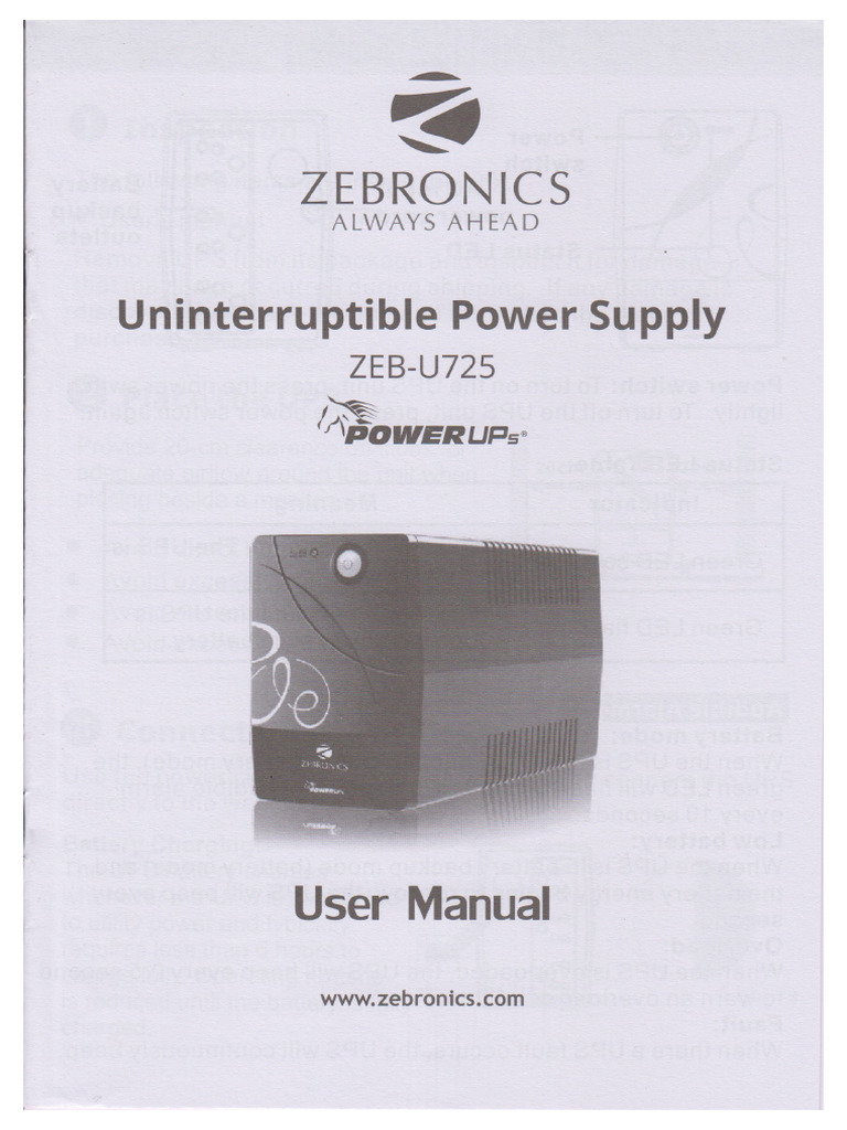 Zebronics Zeb U725 Ups | PDF