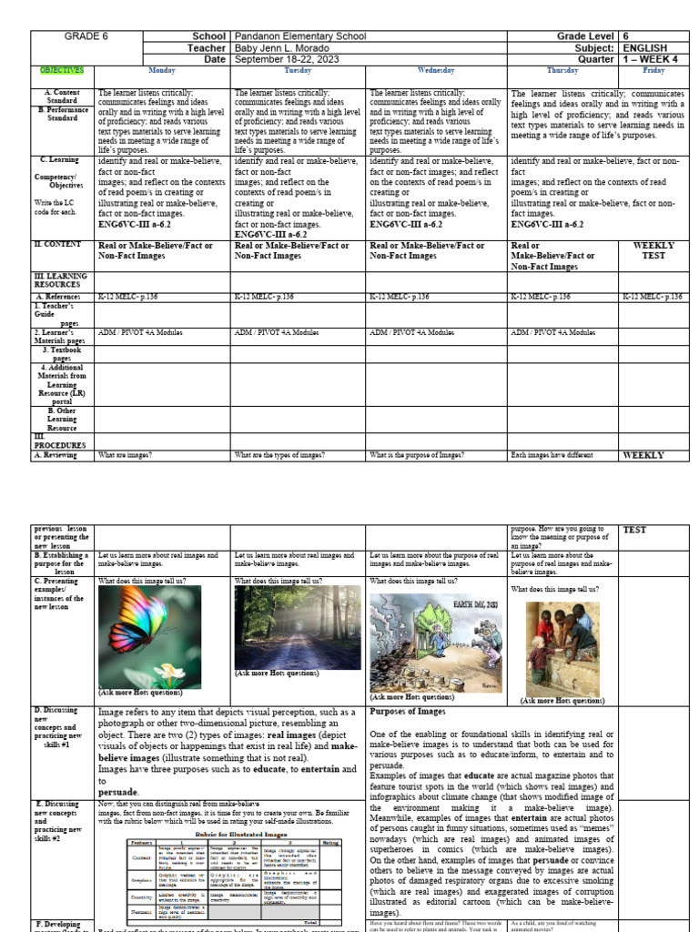 WEEK4 DLL ENGLISH | PDF