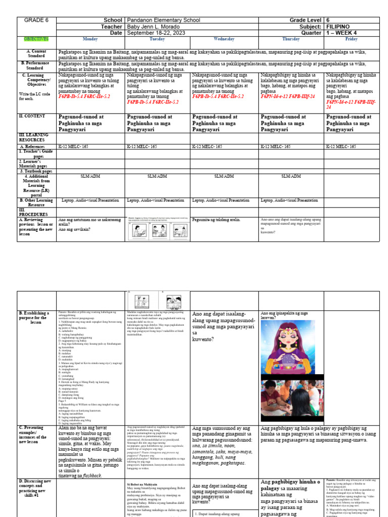 WEEK4 DLL FILIPINO | PDF