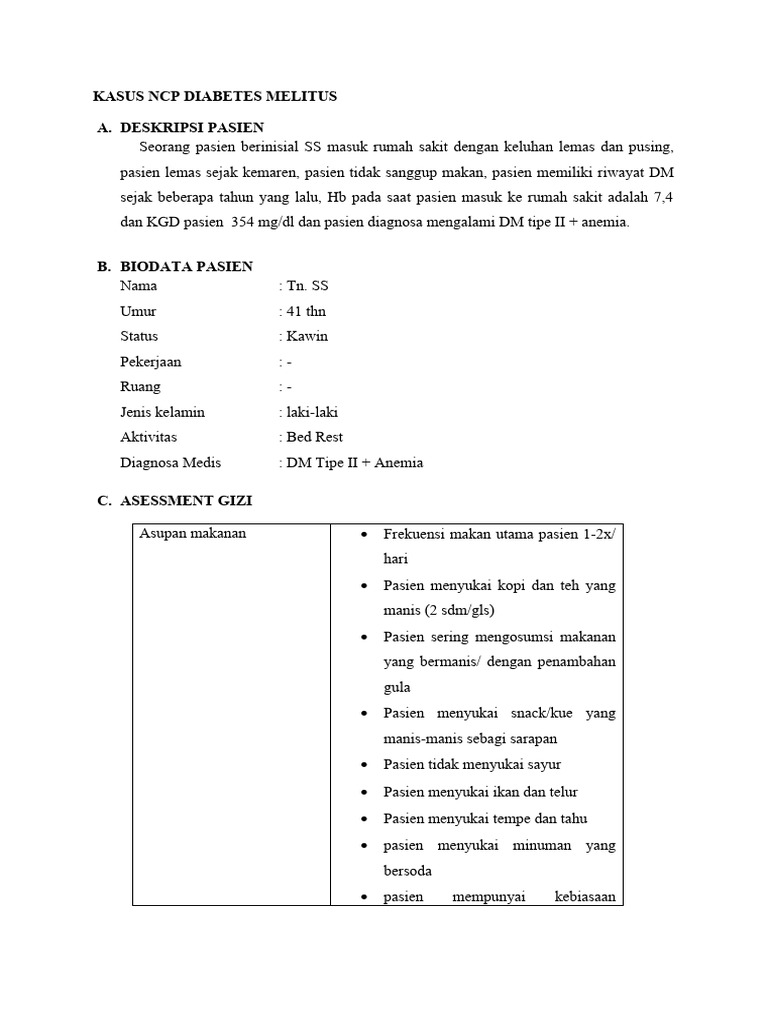 Penanganan NCP pada DM Tipe II dan Anemia | PDF