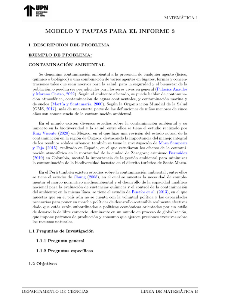Modelo y Pautas - Informe - 3 | PDF