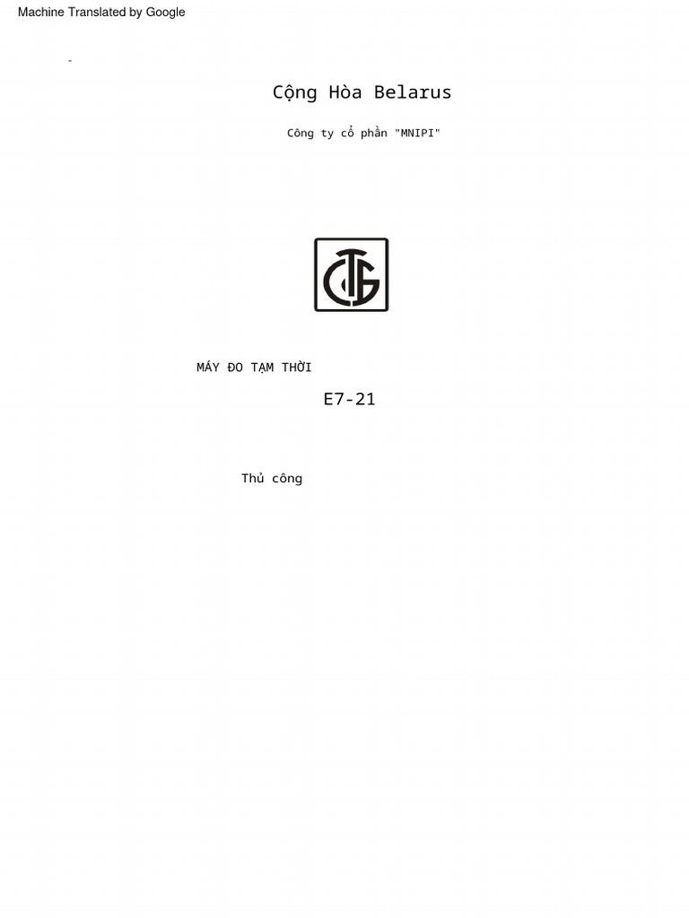 C NG Hòa Belarus: Máy Đo T M TH I | PDF