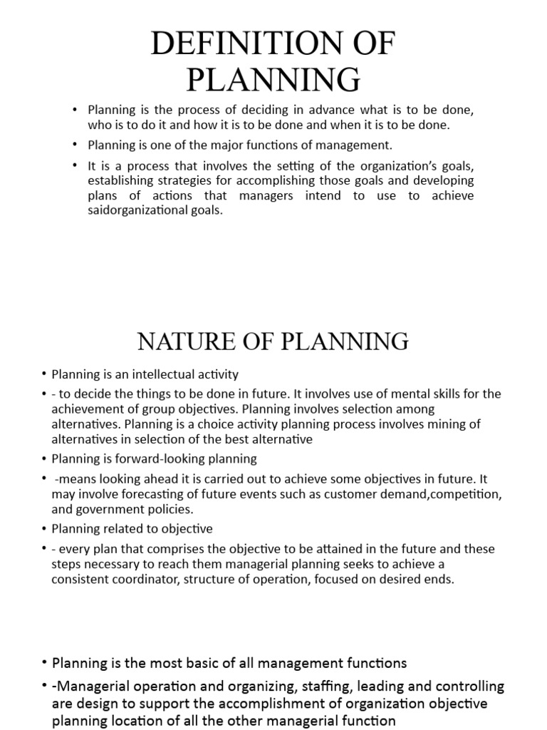 Planning Om PPT Group 1 | PDF