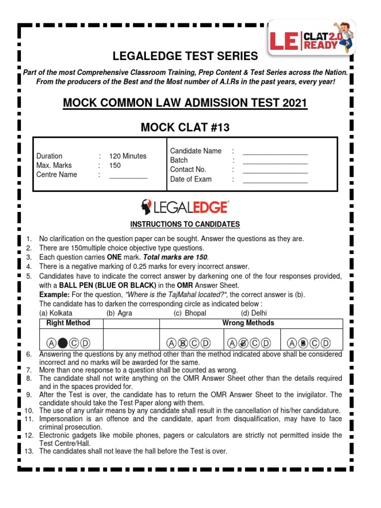 Legaledge Test Series | PDF