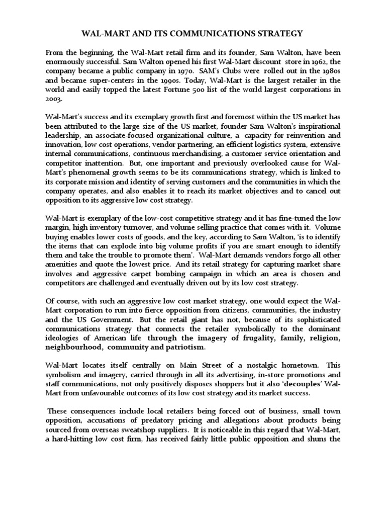 Walmart - Case Study | PDF | Walmart | Retail