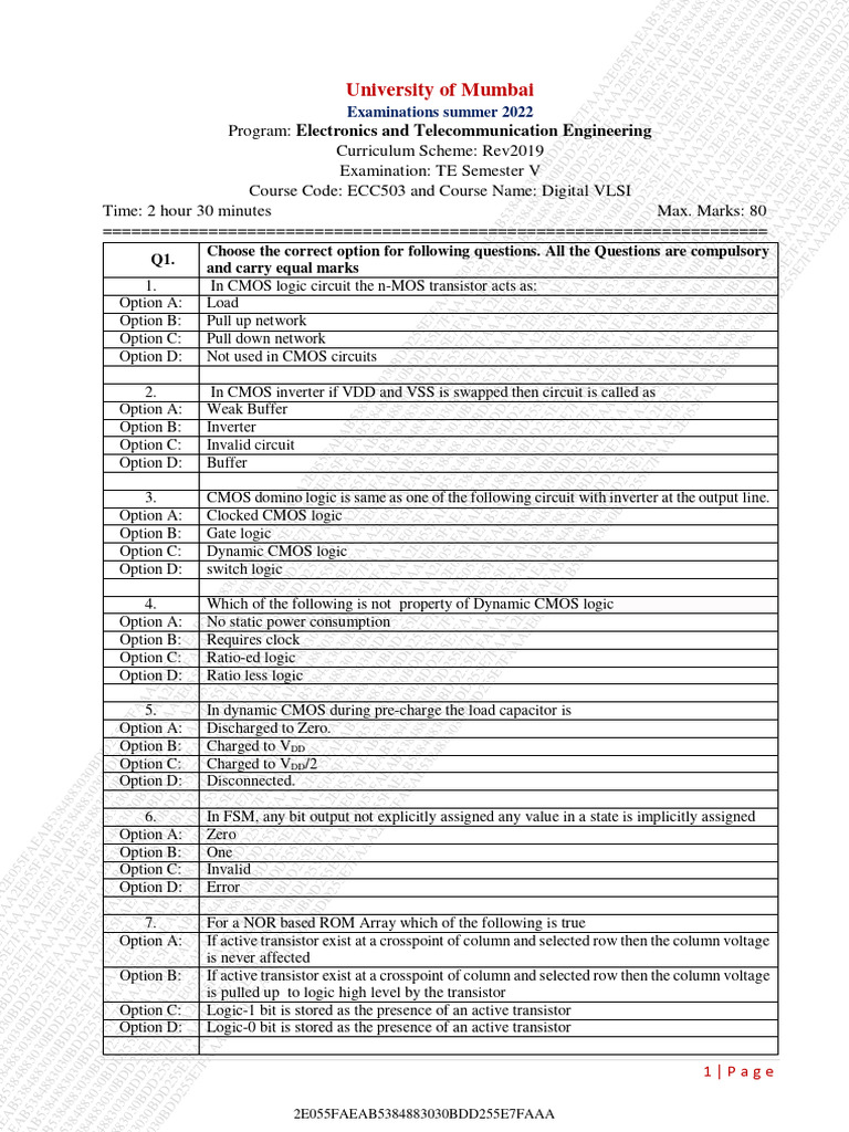 PYQ May 2022 DVLSI DSA | PDF