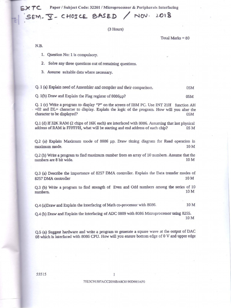 PYQ Nov 2018 DC DTSP | PDF