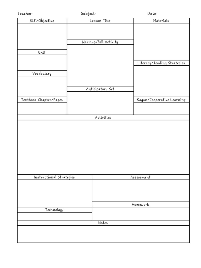 Detailed Lesson Plan Template | PDF