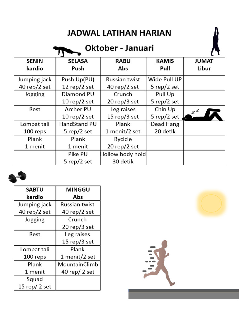 Jadwal Latihan Harian | PDF