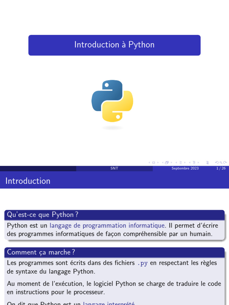 Cours Introduction Python | PDF Cours Introduction Python | PDF