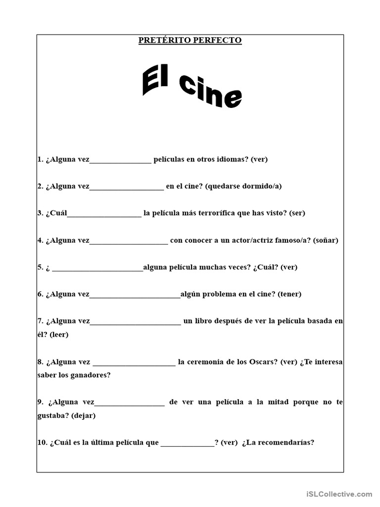 Pretérito Perfecto - El Cine | PDF