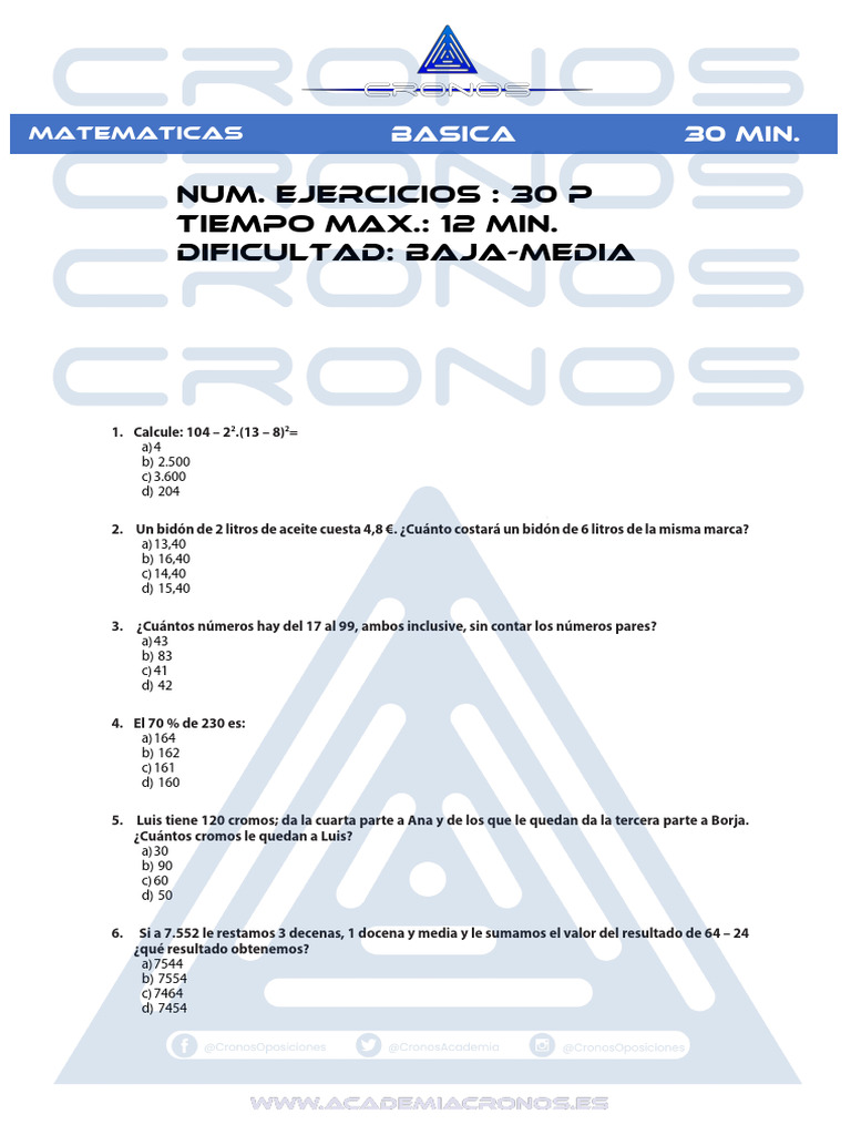 Matematica Basica | PDF