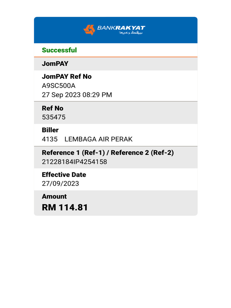 Receipt Bank Rakyat - 20230927123009462 | PDF