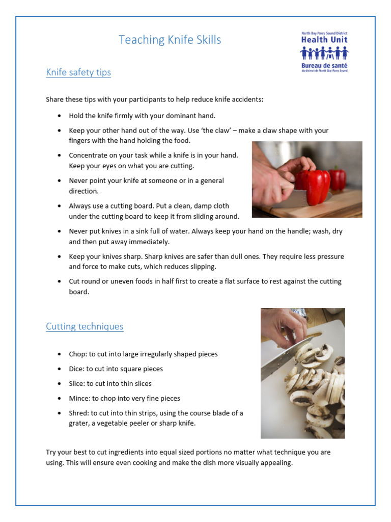 Essential Knife Skills for Safety | PDF | Knife | Tools