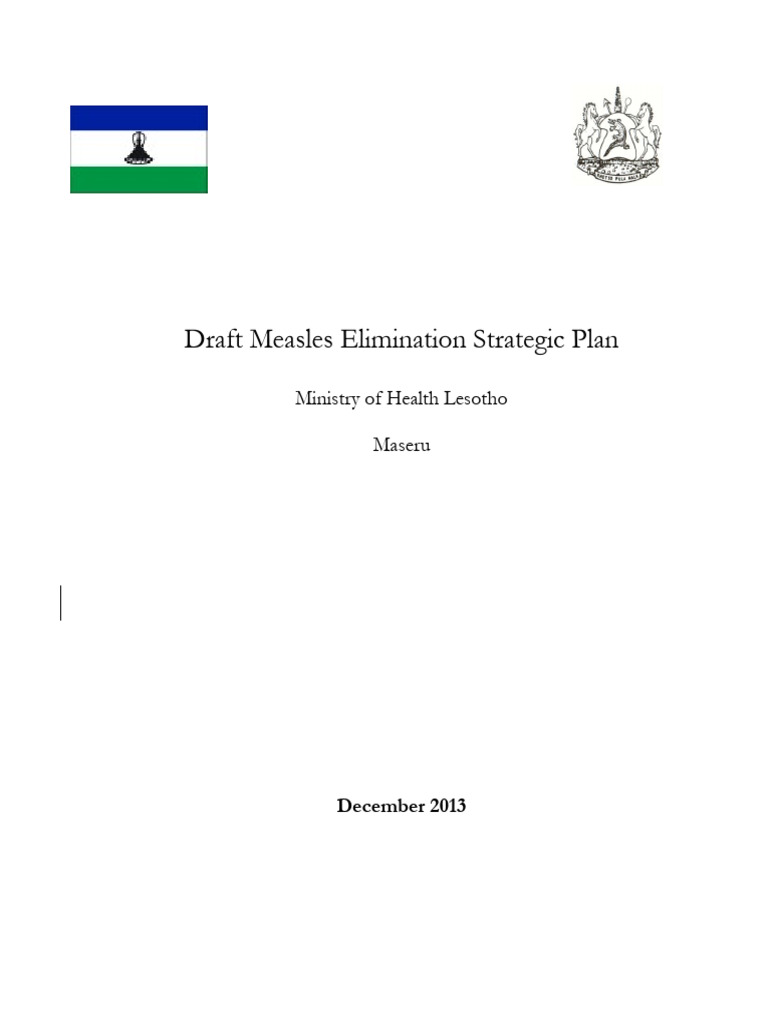 Lesotho Measles Elimination Strategic Plan WHO Lesotho Final Draft | PDF