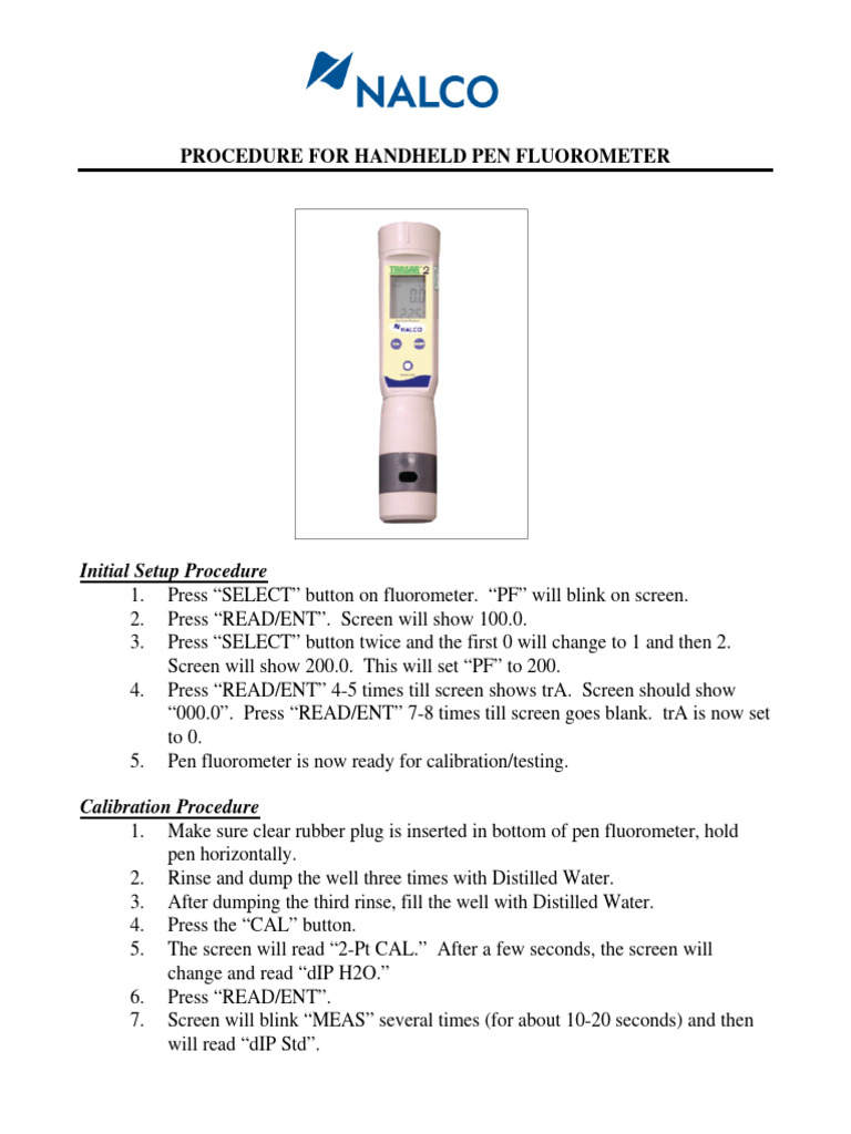 Pen Fluorometer Procedure | PDF