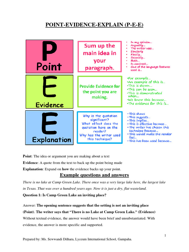 PEE Method | Download Free PDF | Literacy