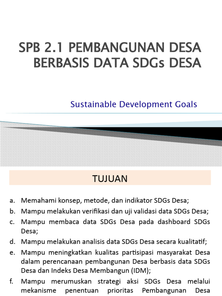 SPB 2.1 Pembangunan Desa Berbasis Data SDGs (Andri) | PDF